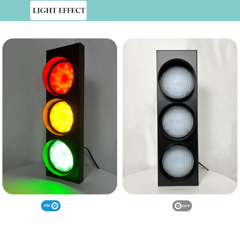Aeyee Industrial Traffic Light Vintage Stop Light with Remote, 18.5" F ...