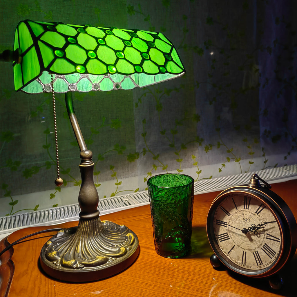 Aeyee Crystal Bead Table Lamp, Tiffany Desk Lamp, Elegant Bedside Tabl ...