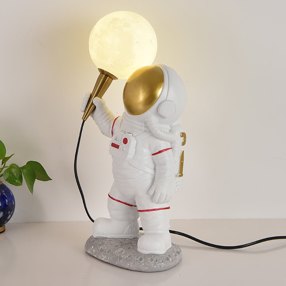 Aeyee Astronaut Table Lamp with PLA Shade, Kids Moon Bedside Desk Lamp ...