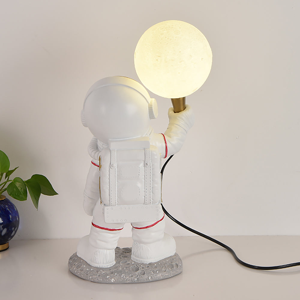 Aeyee Astronaut Table Lamp with PLA Shade, Kids Moon Bedside Desk Lamp ...