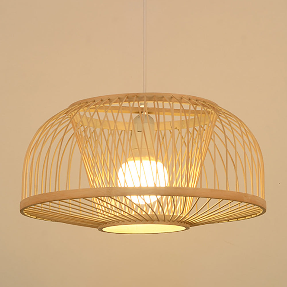 Bamboo Light Fixture - Aeyee 1 Light Rattan Pendant Light Woven Hangin ...
