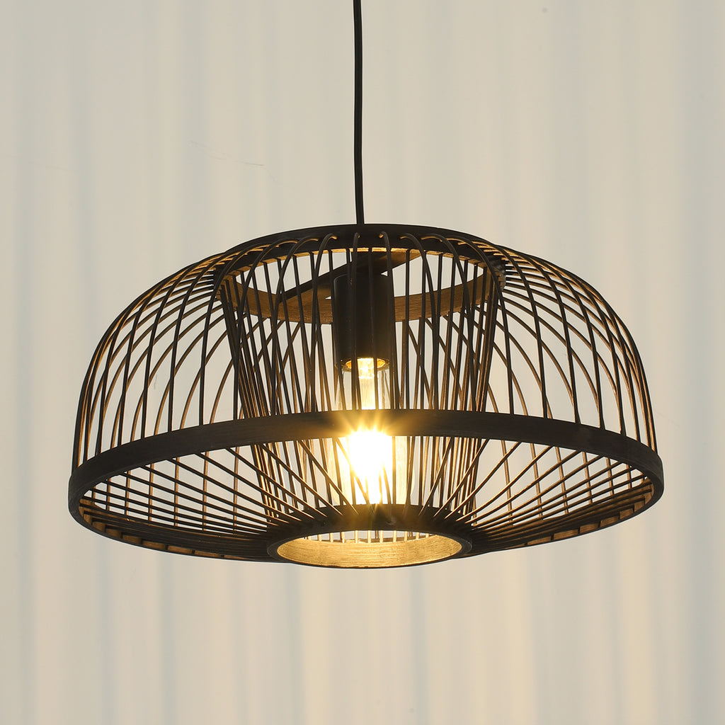 Bamboo Light Fixture - Aeyee 1 Light Rattan Pendant Light Woven Hangin ...