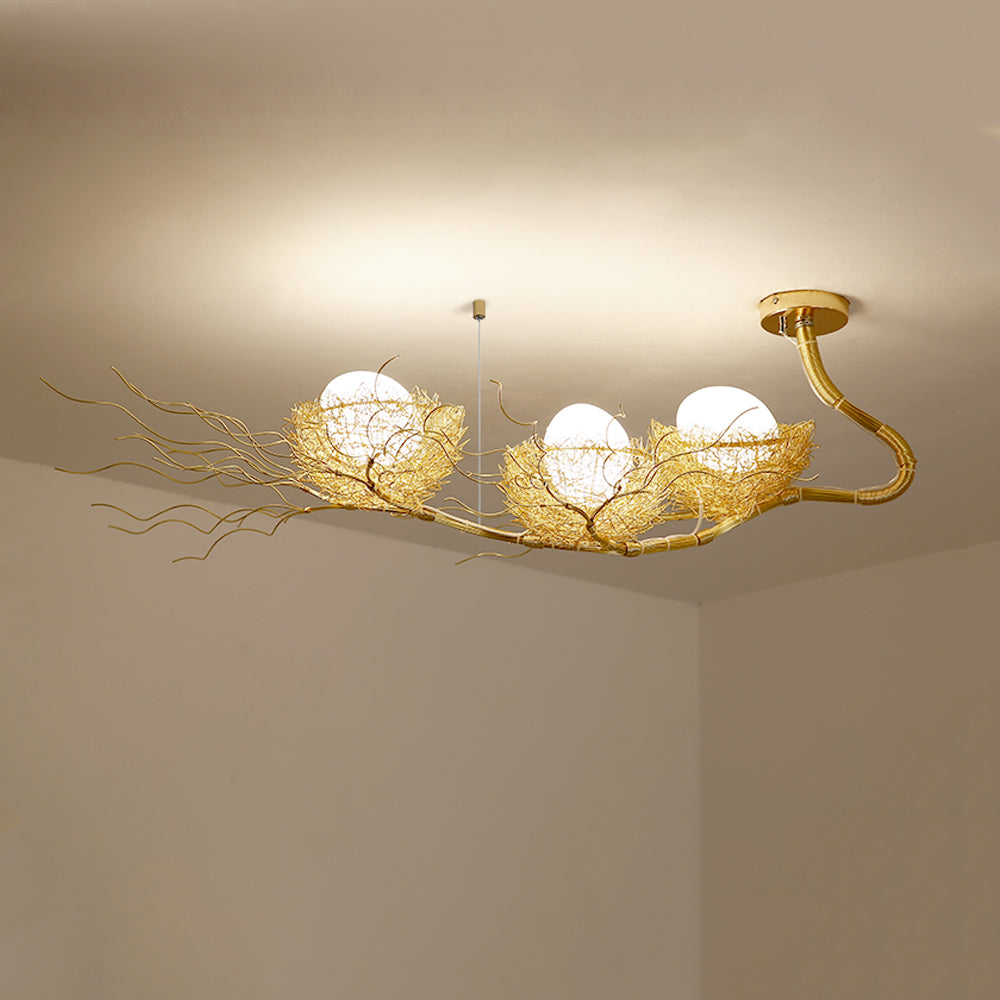 Creative Birds Chandelier - Aeyee Contemporary Aluminum Nest Ceiling P ...