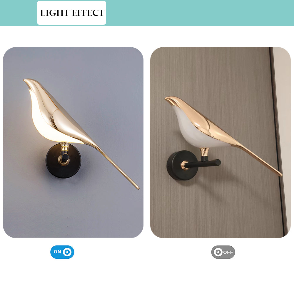 Aeyee Bird Wall Sconce, Fun Wall Light with Acrylic Shade, LED Birds W ...