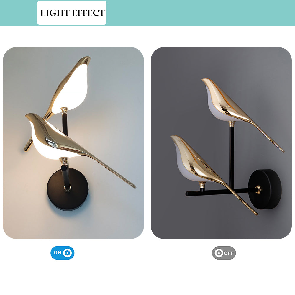 Aeyee Bird Wall Sconce, Fun Wall Light with Acrylic Shade, LED Birds W ...