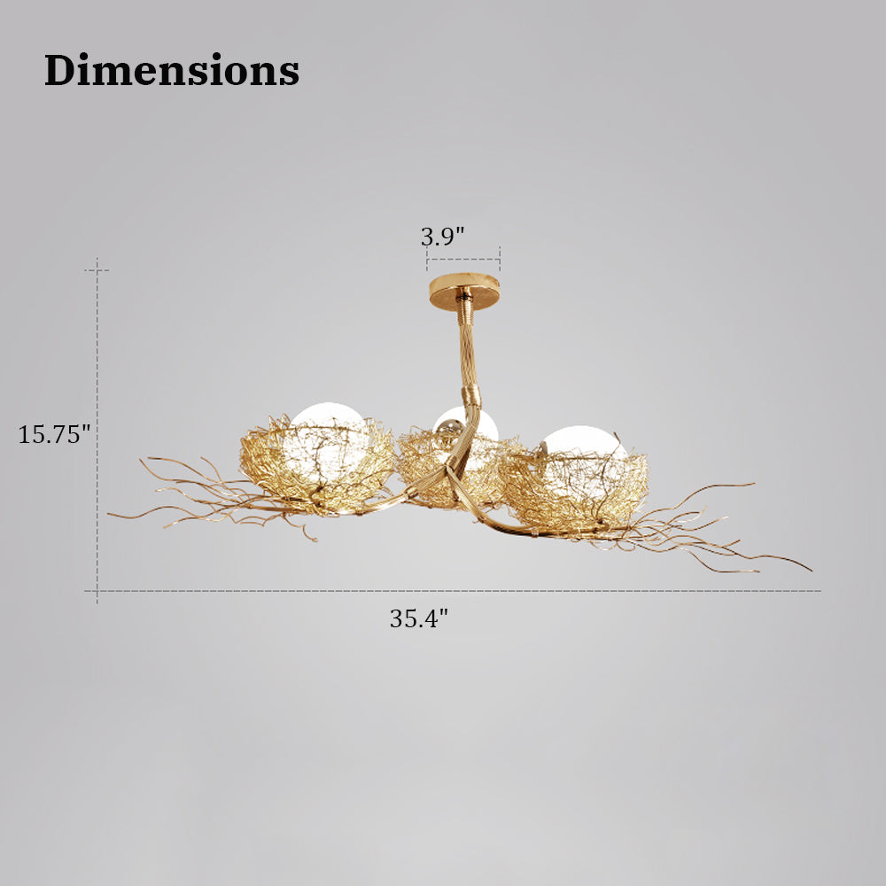 Creative Birds Chandelier - Aeyee Contemporary Aluminum Nest Ceiling P ...