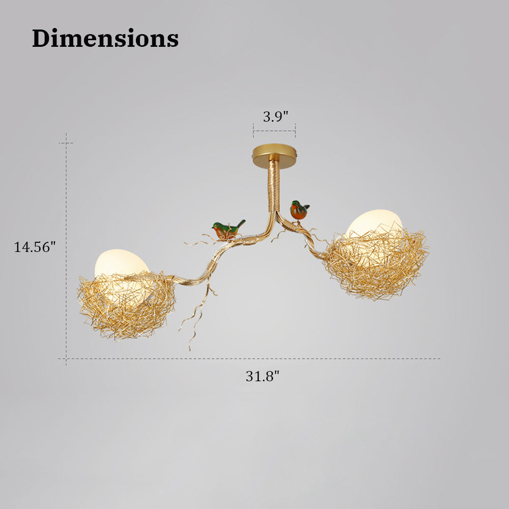 Creative Birds Chandelier - Aeyee Contemporary Aluminum Nest Ceiling P ...