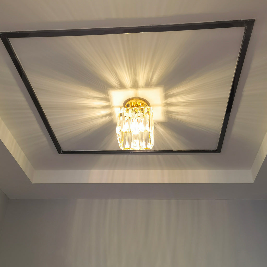 Aeyee Crystal Flush Mount Ceiling Light, Clean Hallway Light fixtures ...