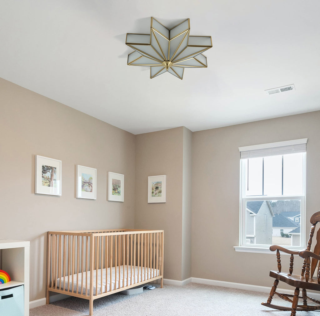 Aeyee Brass Flush Mount Ceiling Light - Star Shaped Lighting Fixture B ...