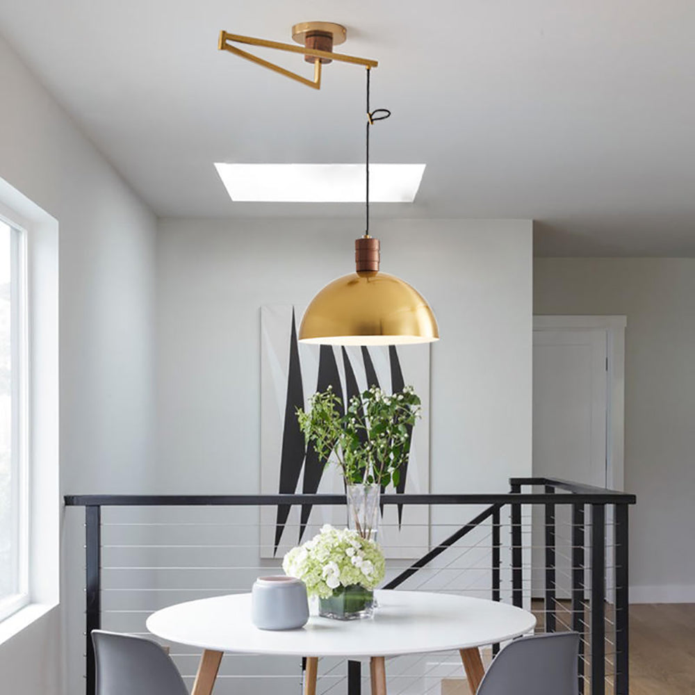 Aeyee Industrial Pendant Light Fixture, Swing Arm Hanging Light, Adjus ...