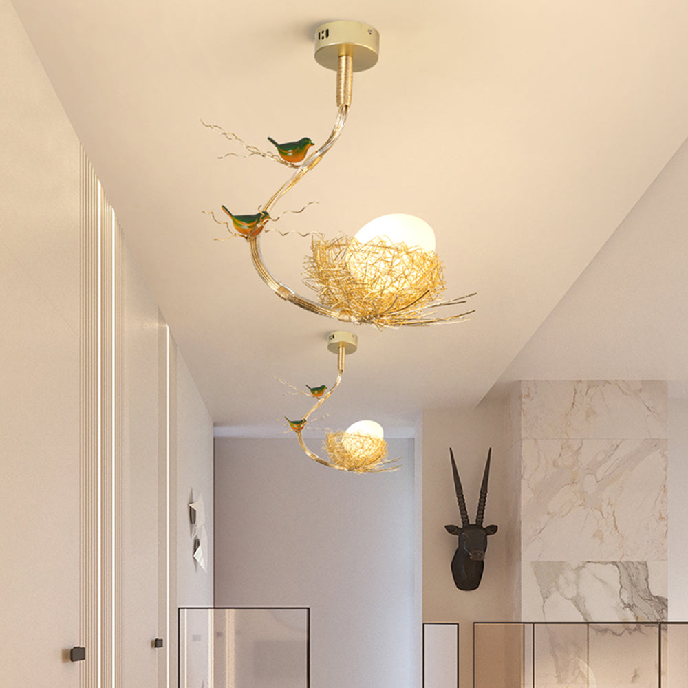 Creative Birds Chandelier - Aeyee Contemporary Aluminum Nest Ceiling P ...