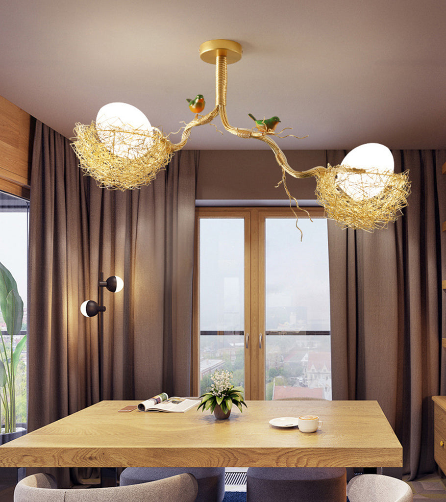 Creative Birds Chandelier - Aeyee Contemporary Aluminum Nest Ceiling P ...