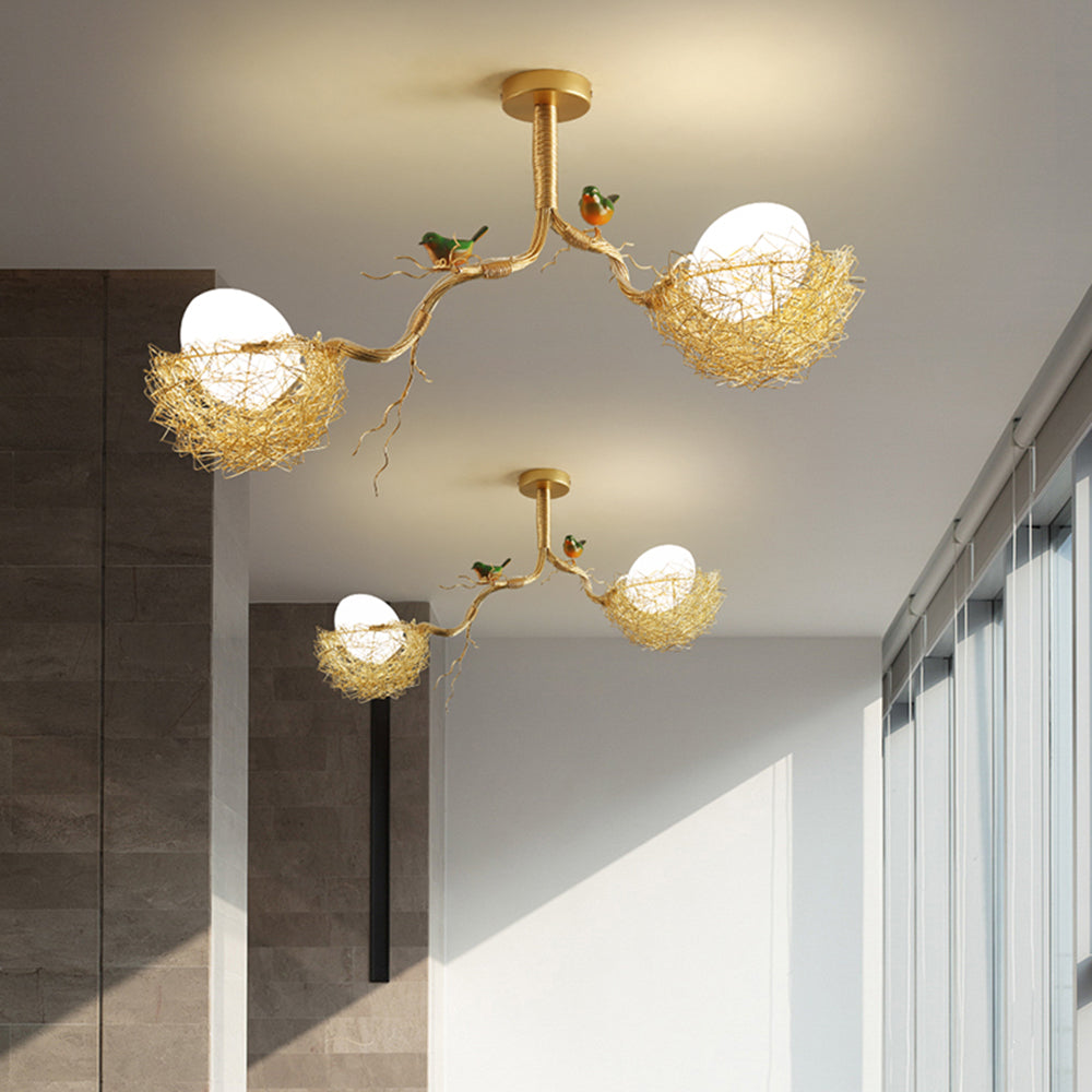 Creative Birds Chandelier - Aeyee Contemporary Aluminum Nest Ceiling P ...