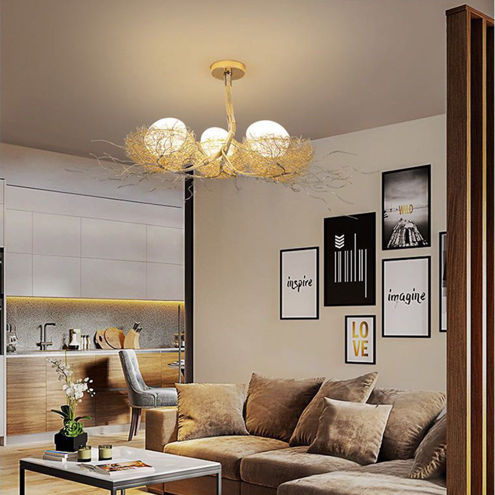 Creative Birds Chandelier - Aeyee Contemporary Aluminum Nest Ceiling P ...