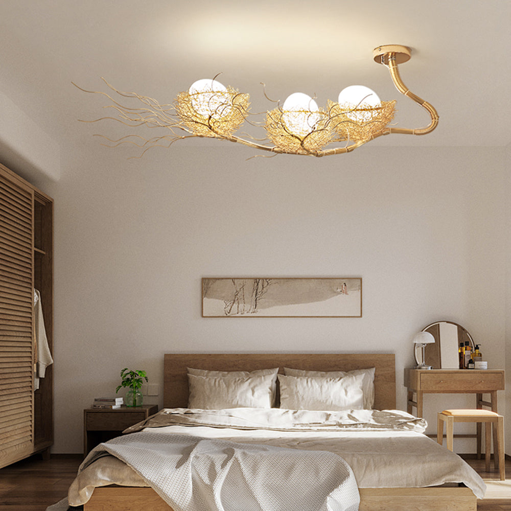 Creative Birds Chandelier - Aeyee Contemporary Aluminum Nest Ceiling P ...