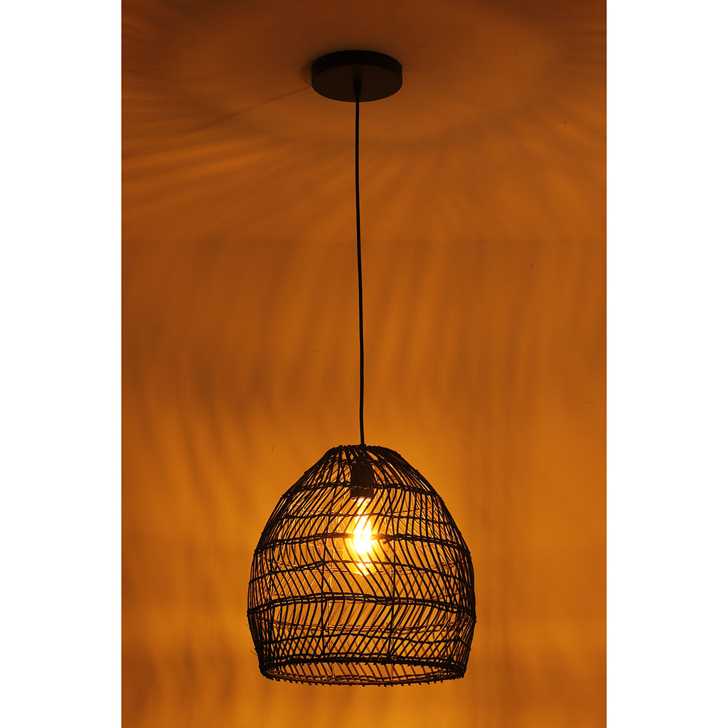 Bamboo Pendant Light Fixture - Aeyee Boho Style 1 Lights Rattan Pendan ...
