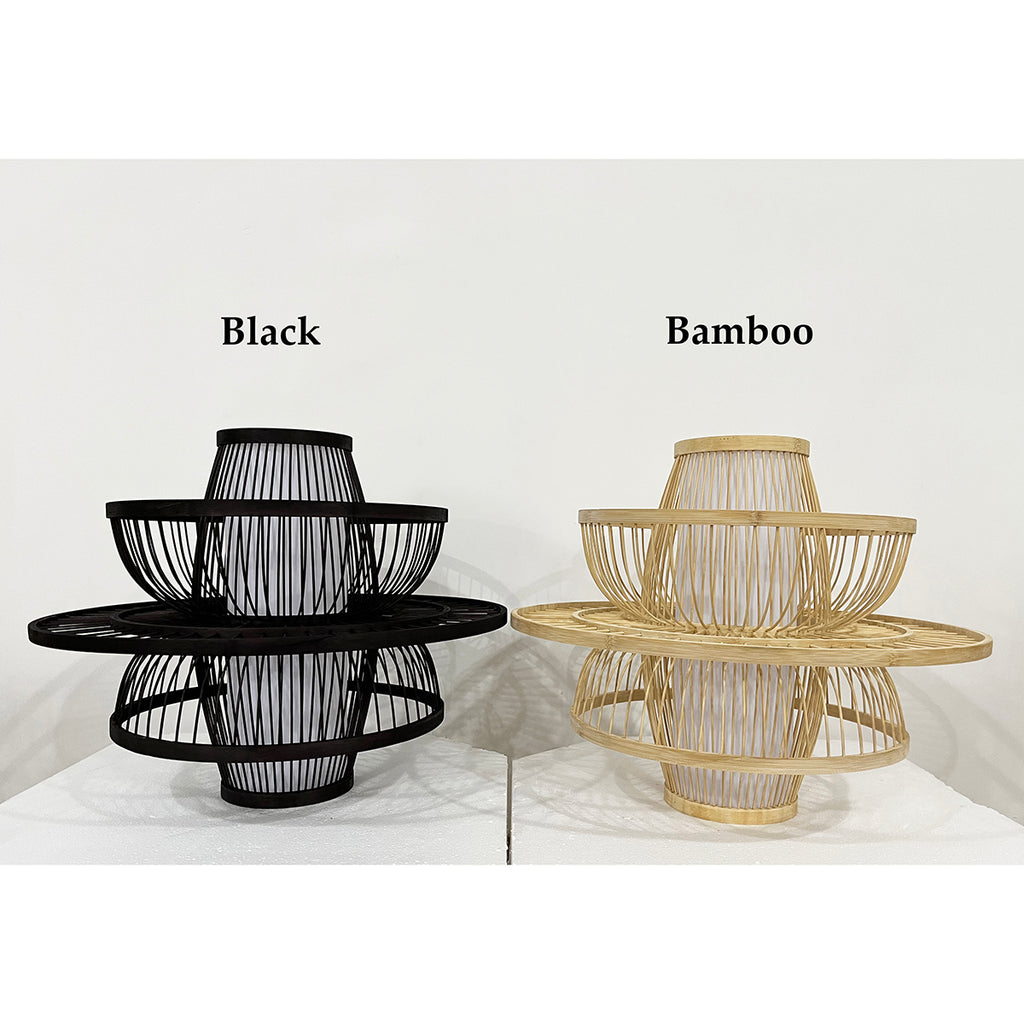 Elegant Chandelier - Aeyee Multi Tiers Rattan Pendant Light 1 Light Ba ...