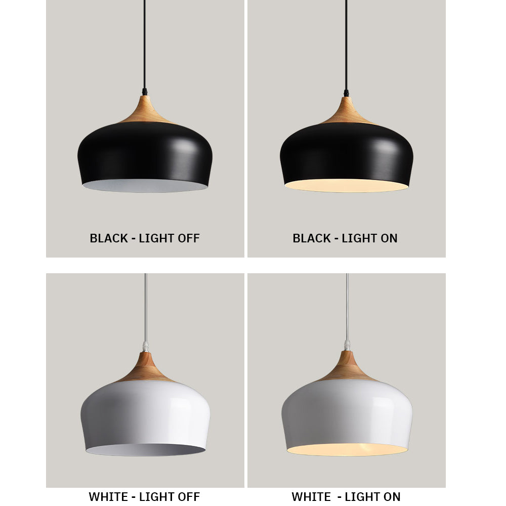 Modern Little Pendant Light - Aeyee Wood Hanging Light,Cord Adjustable ...