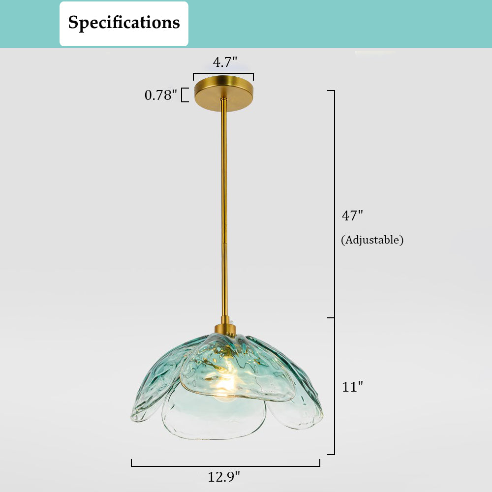 Modern Floral Pendant Light Fixture - Aeyee 1 Light Hanging Light, Blu ...